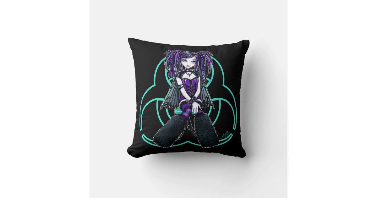 Reagan Cyber Goth Radioactive Fairy Art BIG Pillow | Zazzle