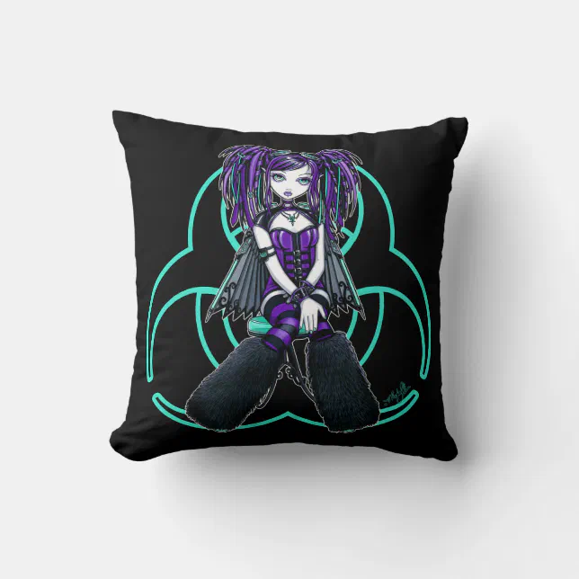 Reagan Cyber Goth Radioactive Fairy Art BIG Pillow | Zazzle
