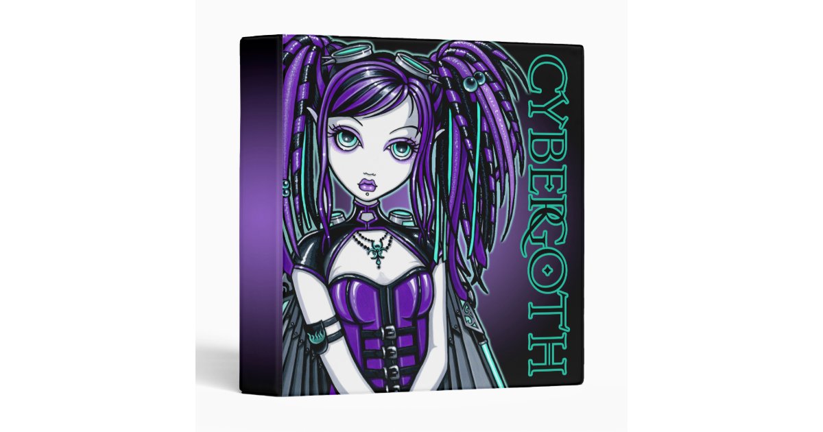 "Reagan" Purple Cybergoth Fairy Binder | Zazzle