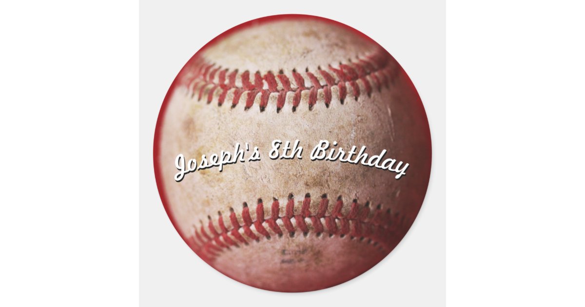 Real Baseball Stickers with Custom Words | Zazzle