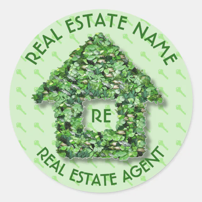 Real Estate Agency And Business Name Classic Round Sticker | Zazzle