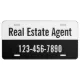Real Estate Agent Black and White Phone Number License Plate | Zazzle