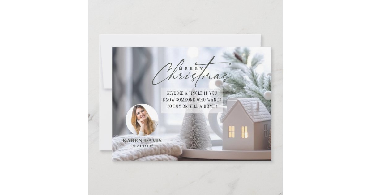 Real Estate Agent Christmas Holiday Postcard | Zazzle