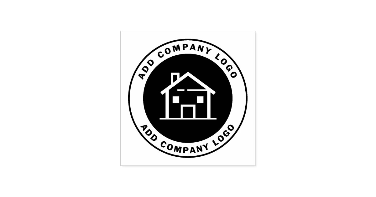 Real Estate Agent Custom Business Logo Rubber Stamp | Zazzle