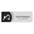 Real Estate Agent Custom Logo Black & White Name Tag | Zazzle