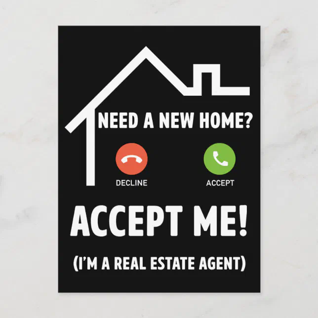 Real Estate Agent Funny Property Broker Postcard | Zazzle