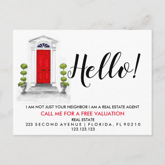 Real Estate Agent HELLO CARD | Zazzle