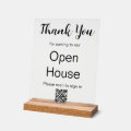 Real Estate Agent Open House QR code Sign-In Acrylic Sign | Zazzle