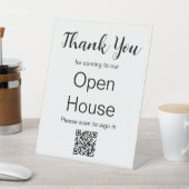 Real Estate Agent Open House QR code Sign-In Pedestal Sign | Zazzle