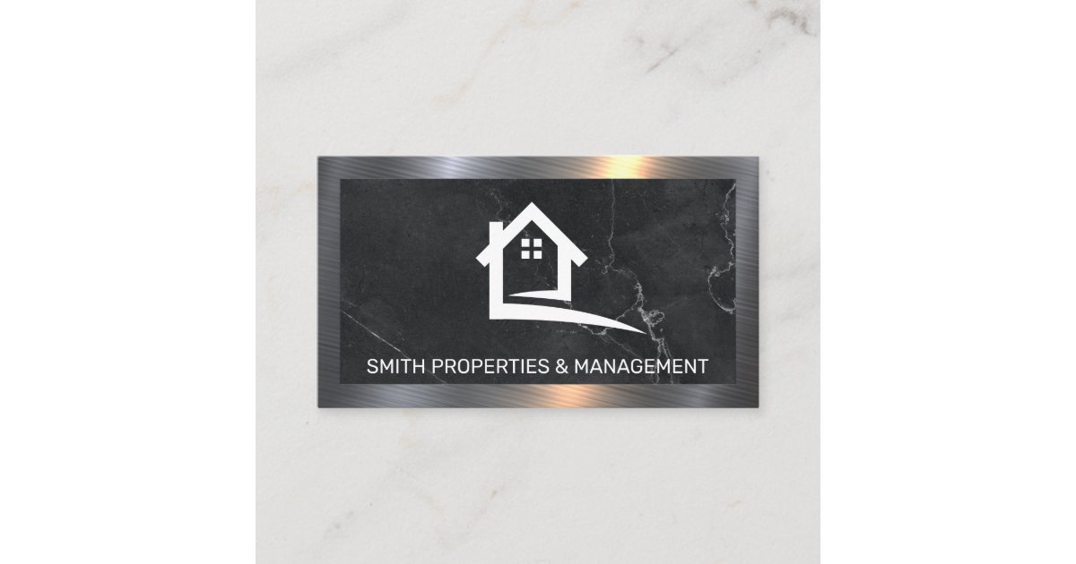 Real Estate Agent | Properties | Metallic Border Appointment Card | Zazzle