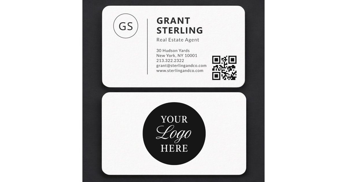Real Estate Agent QR Code Logo Professional Business Card | Zazzle
