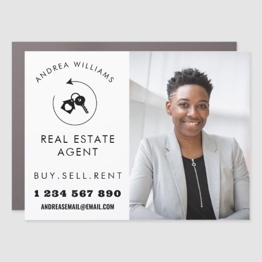 Real Estate Agent Realty Broker Photo Professional Car Magnet | Zazzle