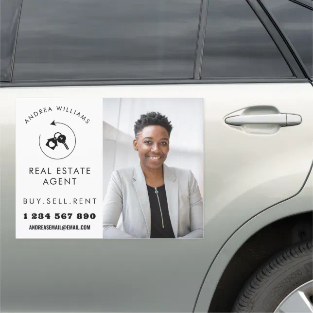 Real Estate Agent Realty Broker Photo Professional Car Magnet | Zazzle