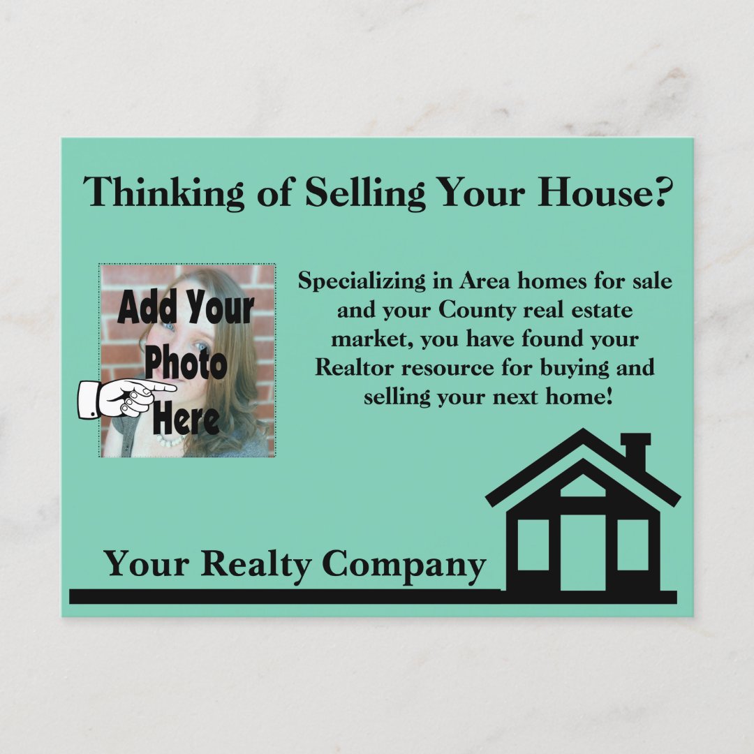 Real Estate Agent Realty Company Advertising Postc Postcard | Zazzle