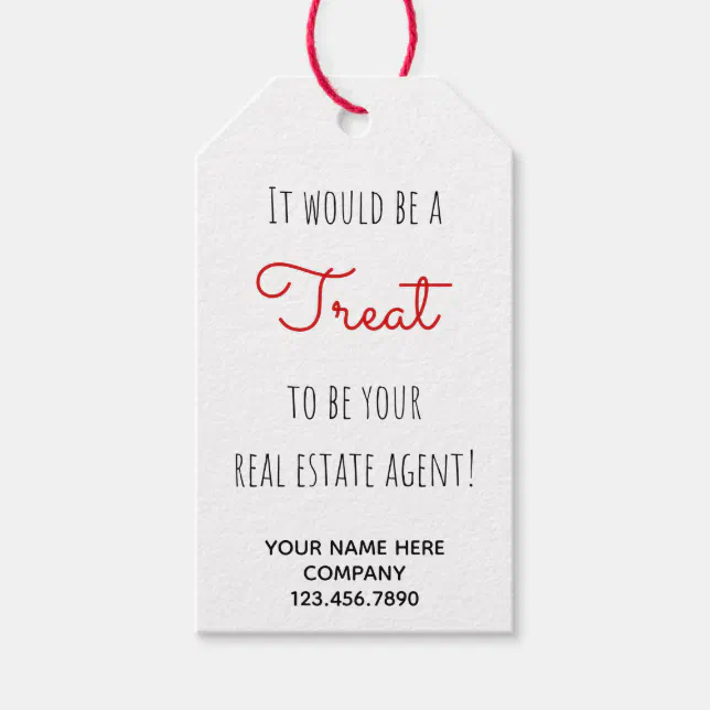 Real Estate Agent Treat Gift Tags | Zazzle