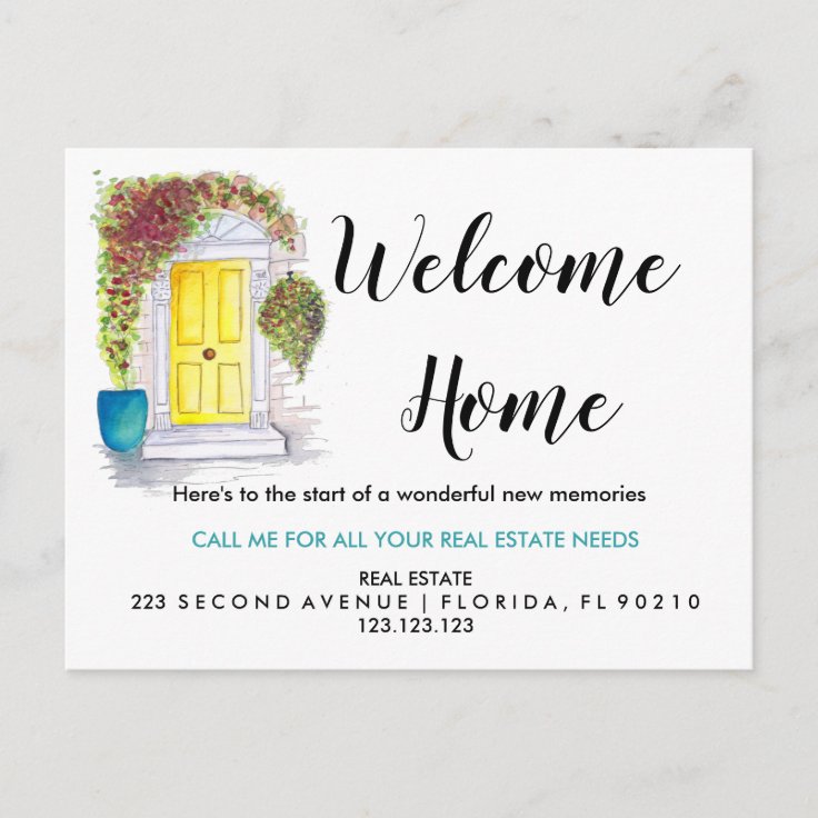 Real Estate Agent Welcome Home Announcement Postcard | Zazzle