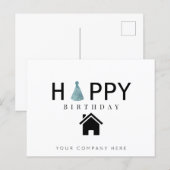 Real Estate Birthday Hat Happy Birthday Postcard | Zazzle