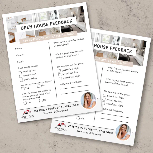 Real Estate Broker Open House Feedback Form Flyer | Zazzle