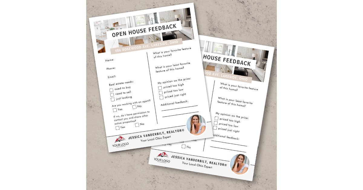 Real Estate Broker Open House Feedback Form Flyer | Zazzle