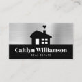 Real Estate Broker Professional Modern House Black Business Card | Zazzle
