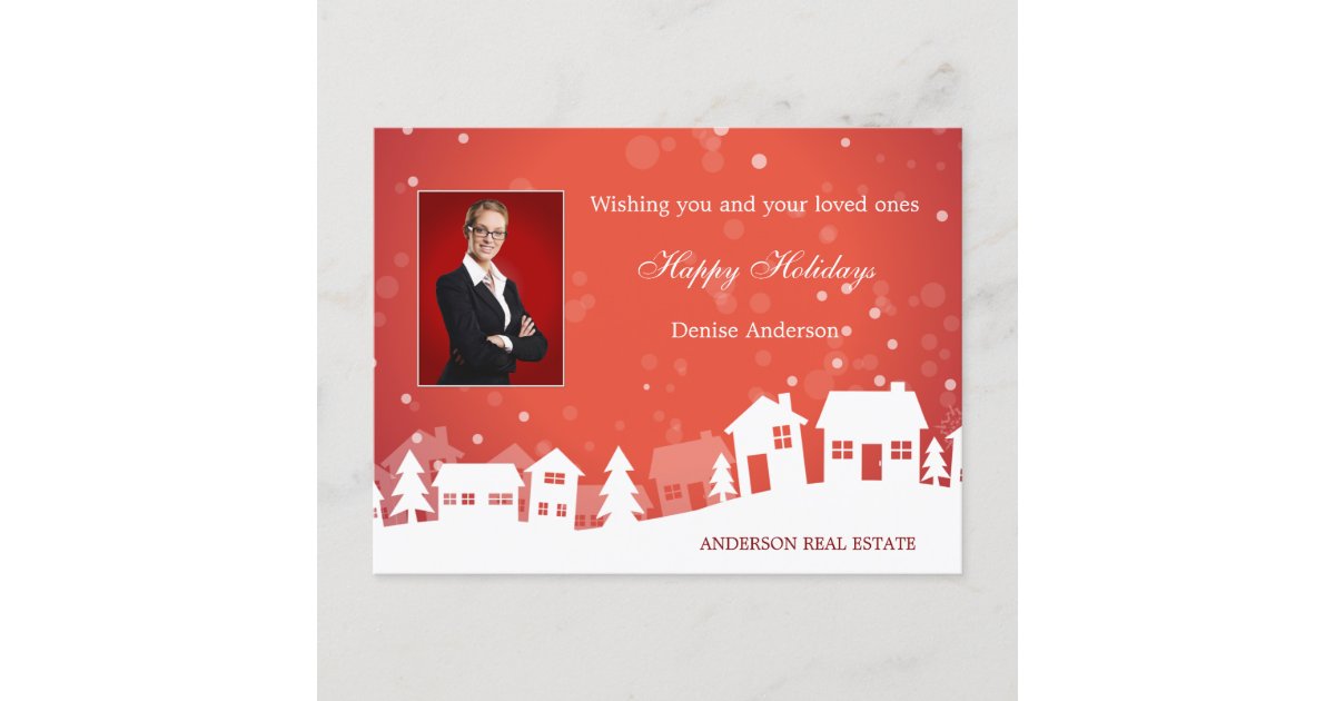 Real Estate Christmas Holidays Postcard | Zazzle