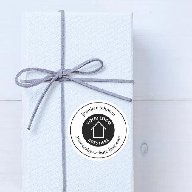 Real Estate Company Add Your Logo Custom Realtor Classic Round Sticker ...