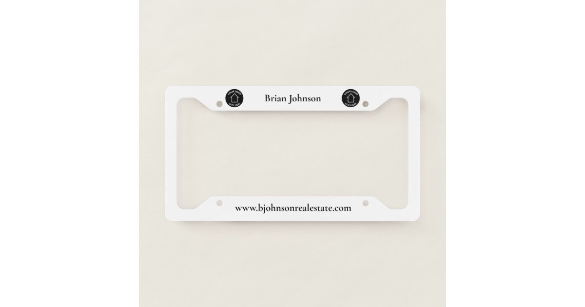 Real Estate Company Add Your Logo Custom Realtor License Plate Frame ...