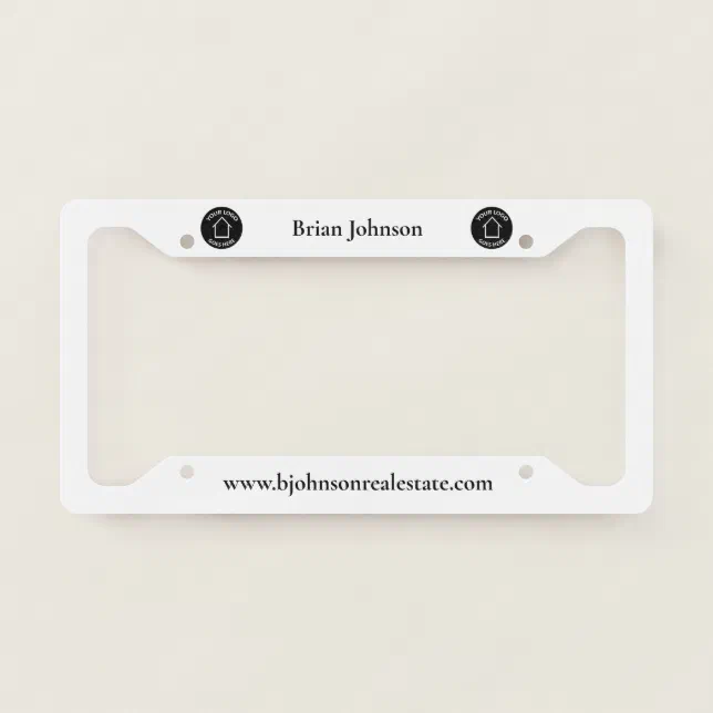 Real Estate Company Add Your Logo Custom Realtor License Plate Frame ...