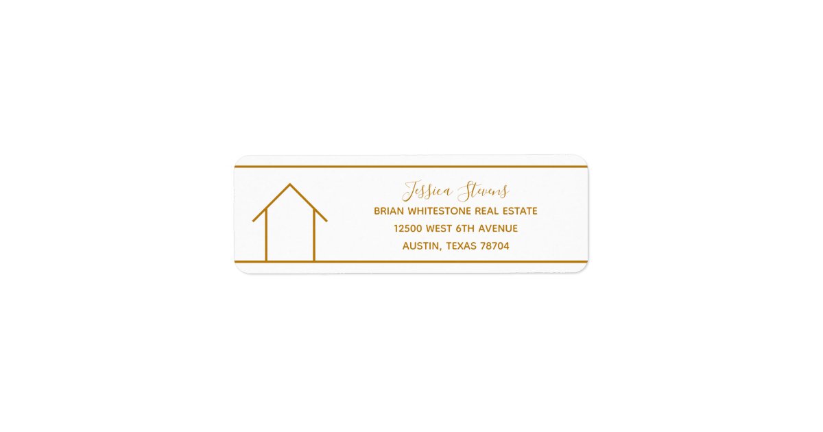 Real Estate Company Chic Gold Return Address Label | Zazzle