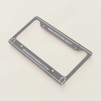 Real Estate Company Chic Grey Custom Realtor License Plate Frame | Zazzle
