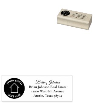 Real Estate Company Custom Logo Return Address Rubber Stamp | Zazzle