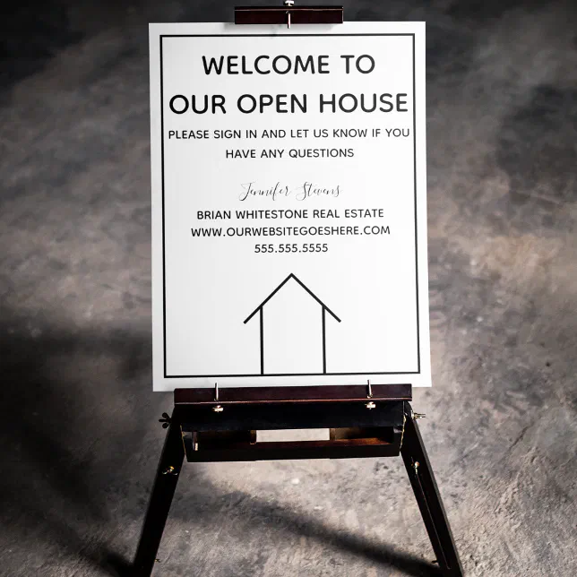 Real Estate Company Custom Open House Welcome Foam Board | Zazzle