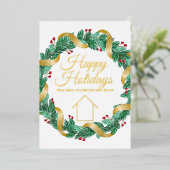Real Estate Company Elegant Custom Christmas Gold Foil Holiday Card ...