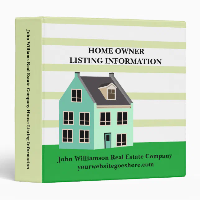 Real Estate Company House Listing Information 3 Ring Binder | Zazzle