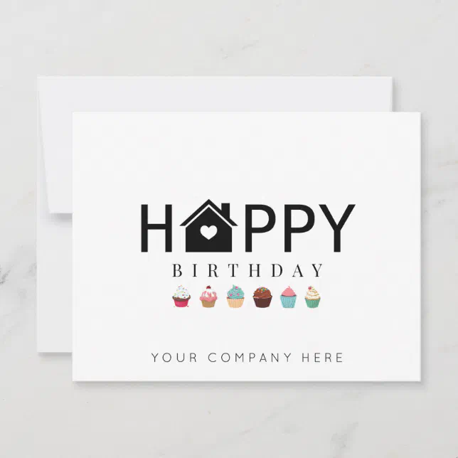 Real Estate Cupcake Happy Birthday Card | Zazzle
