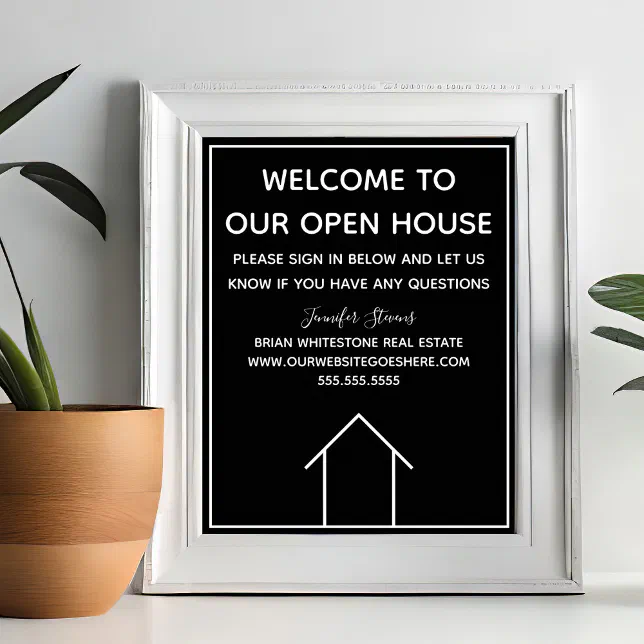Real Estate Custom Welcome to Our Open House Poster | Zazzle