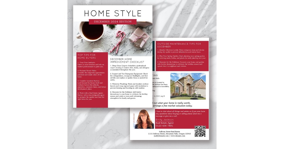Real Estate December Newsletter Promotional Flyer | Zazzle
