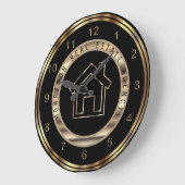 Real Estate Design in Gold and Black Large Clock | Zazzle