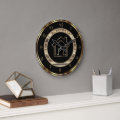 Real Estate Design in Gold and Black Large Clock | Zazzle