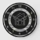 Real Estate Design in Silver and Black Large Clock | Zazzle