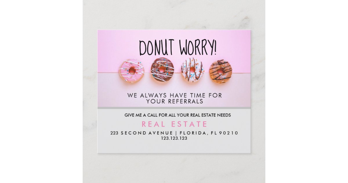 real estate donut referrals Announcement Flyer | Zazzle