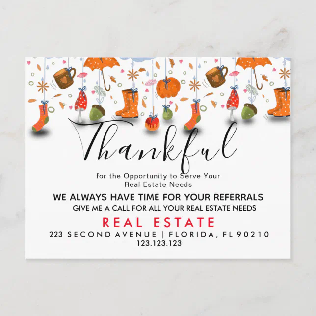 real estate FALL referrals Announcement | Zazzle