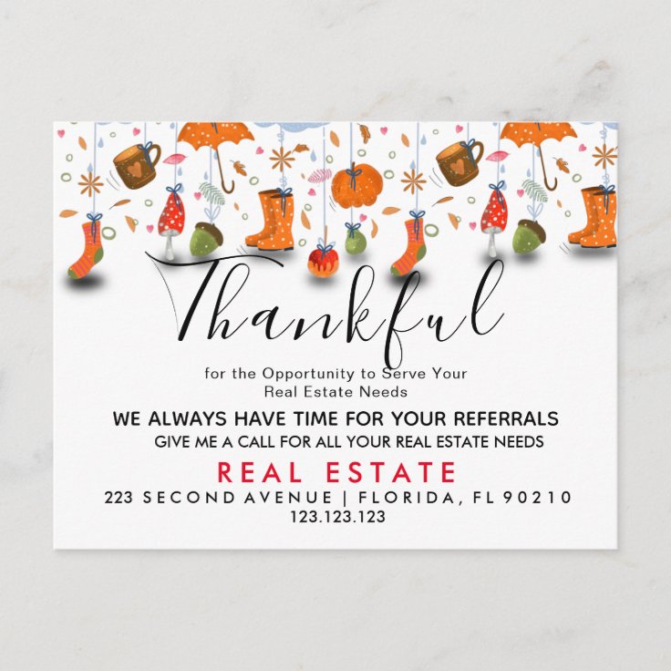 real estate FALL referrals Announcement | Zazzle