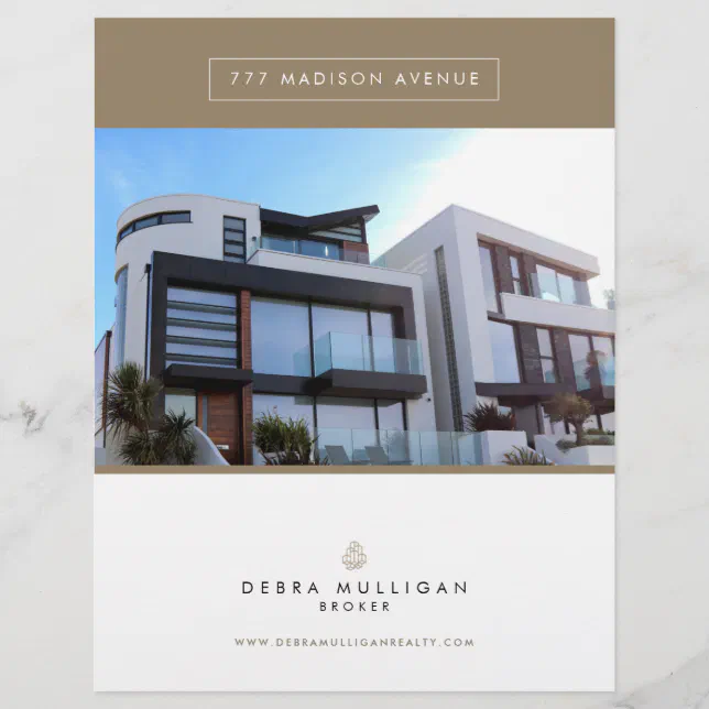 Real Estate Feature Sheet Elegant Custom Flyer | Zazzle