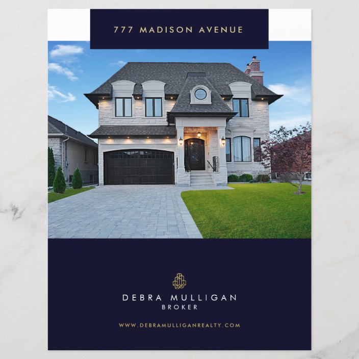 Real Estate Feature Sheet Elegant Custom Flyer | Zazzle.com