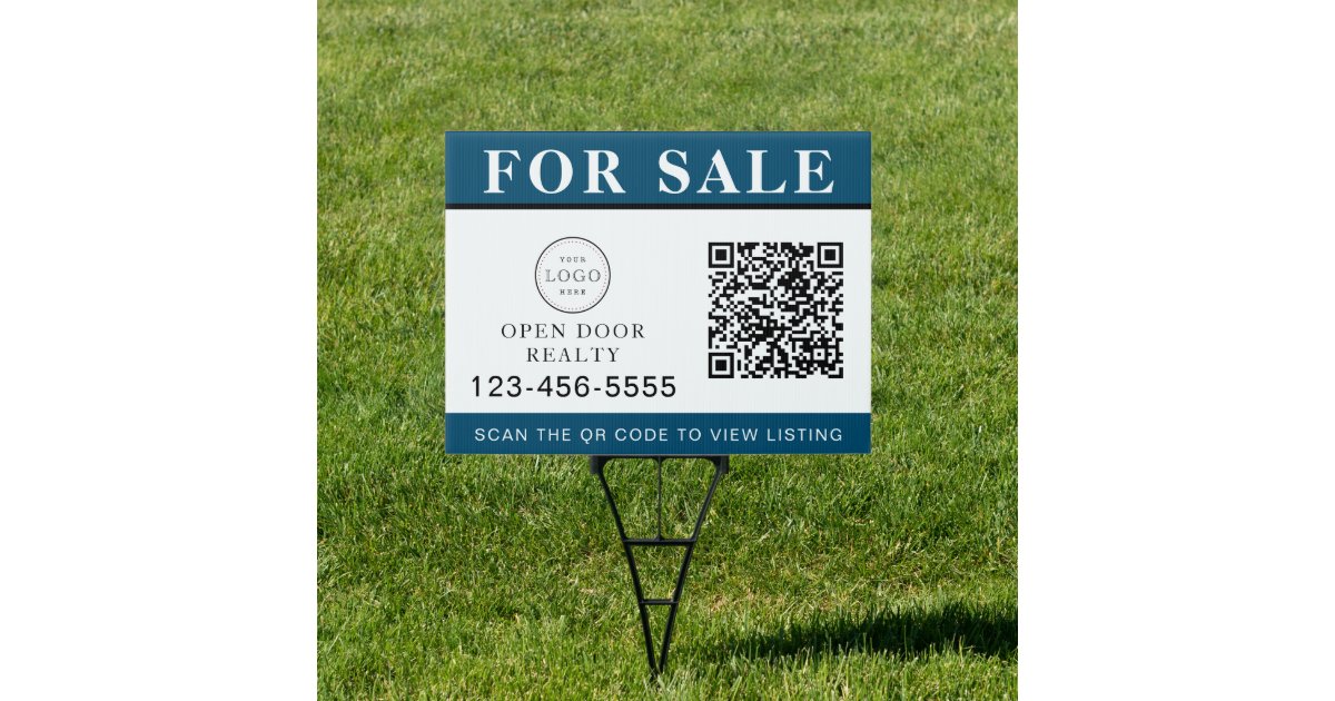 Real Estate For Sale QR Code Listing Key Yard Sign | Zazzle