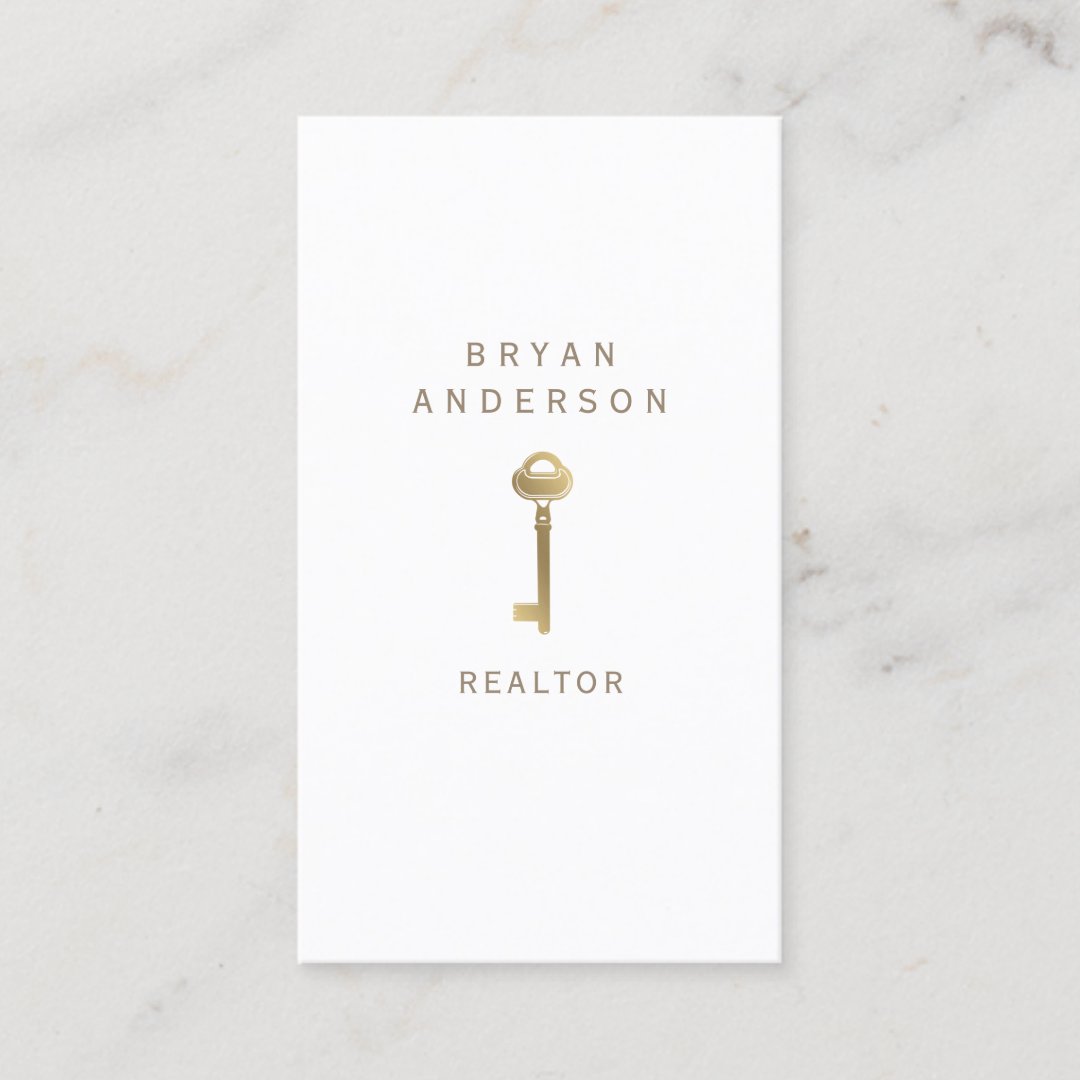 Real Estate Gold Key Business Card | Zazzle