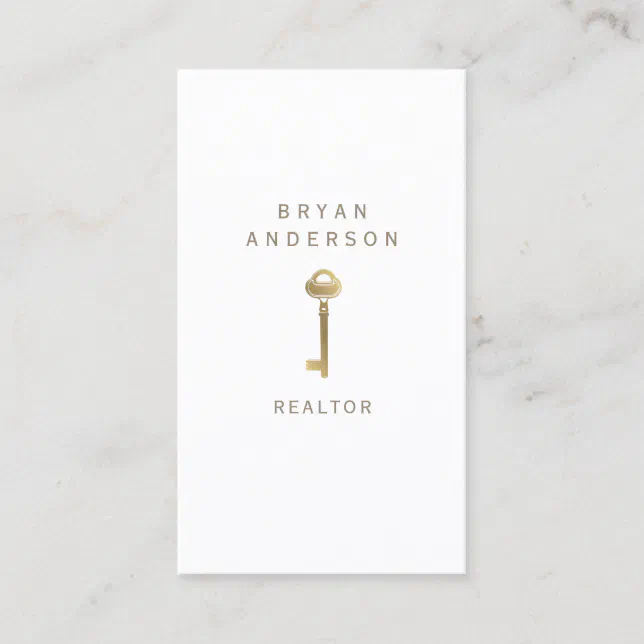 Real Estate Gold Key Business Card | Zazzle