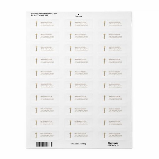 Real Estate Gold Key Return Address Label | Zazzle