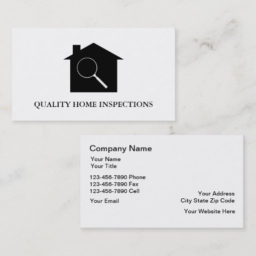 Real Estate Home Inspection Business Card | Zazzle